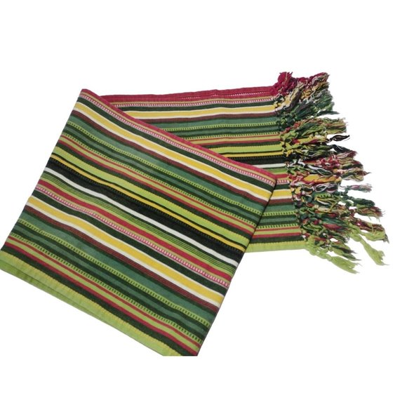 Pier 1 | Dining | Pier One Imports Woven Table Runner Fringe Striped ...